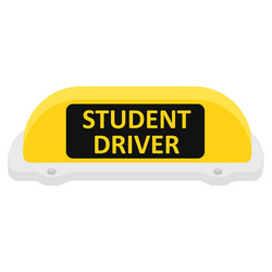 Yellow student driver sign for car top Royalty Free Vector