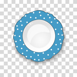 Light blue color plate with figured edges Vector Image