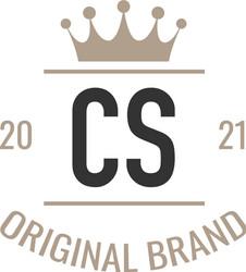 Initial letter cs king logo concept vintage Vector Image