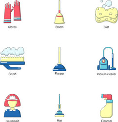 Purge icons set cartoon style Royalty Free Vector Image