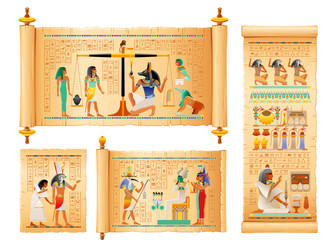 Egyptian papyrus from book dead with afterlife Vector Image
