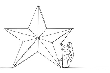 Single continuous line drawing arabian Royalty Free Vector