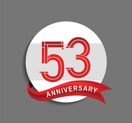53 years anniversary celebration template design Vector Image