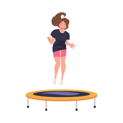 Excited woman character jumping and bouncing on Vector Image