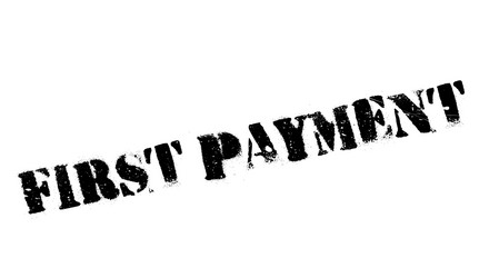 First payment rubber stamp Royalty Free Vector Image