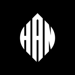 Han letter logo design in six style polygon Vector Image