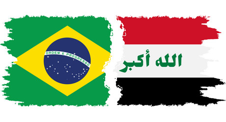 Brazil and iraq flags for official meeting Vector Image