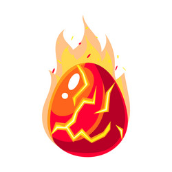 Fire element egg with flames fantastic natural Vector Image