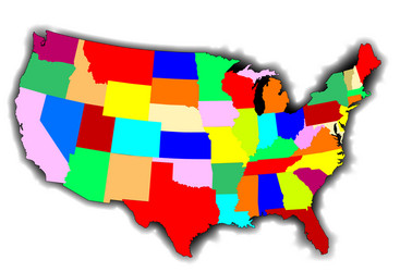 Colorful usa map Royalty Free Vector Image - VectorStock