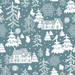 Winter forest seamless pattern Royalty Free Vector Image