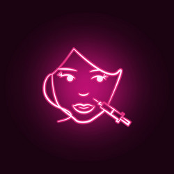 Botox on lips icon element anti aging Royalty Free Vector