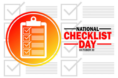 National checklist day Royalty Free Vector Image