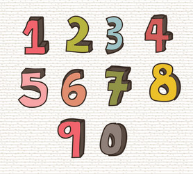 Numbers drawing over white background Royalty Free Vector