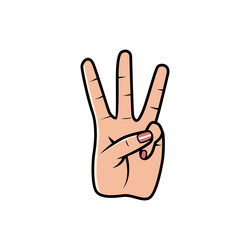 Nine finger sign hand sign isolated Royalty Free Vector