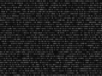 Flat binary code screen table cypher Royalty Free Vector
