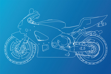 Blueprint sport bike eps10 format created Vector Image