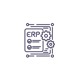 Erp icon enterprise resource planning infographic Vector Image