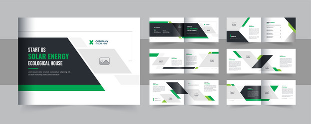 Solar energy company brochure design layout Vector Image