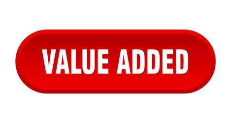 Value added sign rounded red sticker Royalty Free Vector
