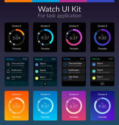 Watch ui kit ui kit Royalty Free Vector Image - VectorStock
