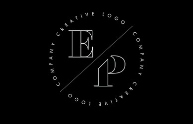 Outline ep e p letter logo with cut Royalty Free Vector