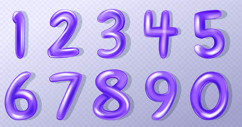 3d numbers realistic Royalty Free Vector Image