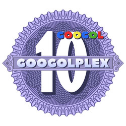 3d googolplex digit ten in googol degree on cyan Vector Image