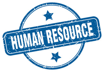 Human resource stamp label round Royalty Free Vector Image