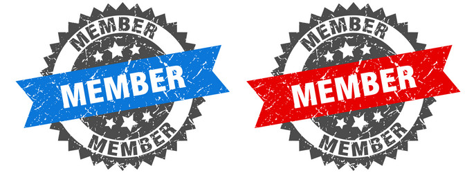 Member stamp round grunge sign label Royalty Free Vector