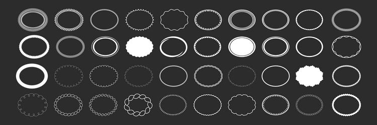 Basic shapes oval monogram frame Royalty Free Vector Image