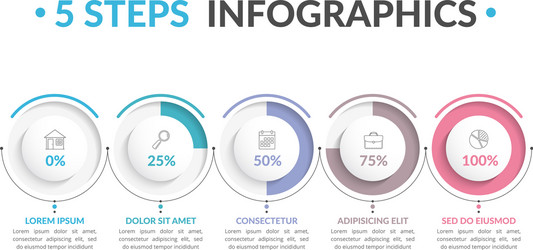 5 steps infographics Royalty Free Vector Image