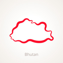 Bhutan - outline map Royalty Free Vector Image