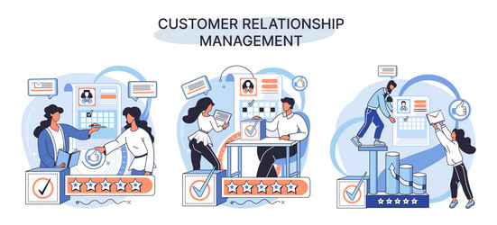 Crm metaphor customer relationship management Vector Image