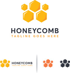 Honey comb logo template design emblem Royalty Free Vector