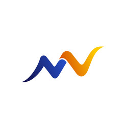 Letter m wave logo design Royalty Free Vector Image