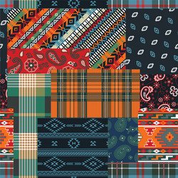 Native american traditional fabric patchwork Vector Image