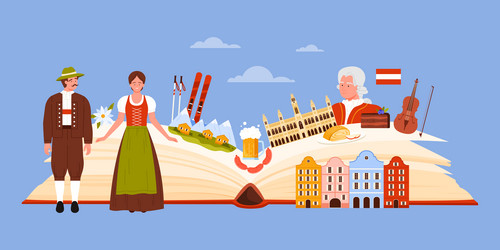 Culture elements architecture landmarks Royalty Free Vector