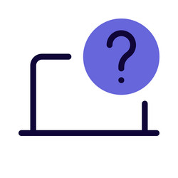 Laptop displays a question mark for inquiries Vector Image
