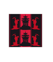 Japanese Building Silhouette Vector Images (over 1,500)