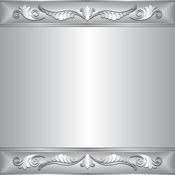 Silver background with antique ornaments and frame