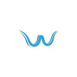 W wave logo icon template Royalty Free Vector Image