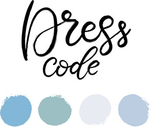 Wedding dress code color palette Royalty Free Vector Image
