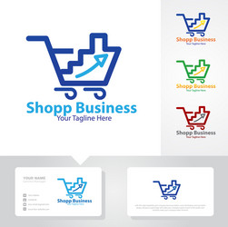 Business up shop logo Royalty Free Vector Image