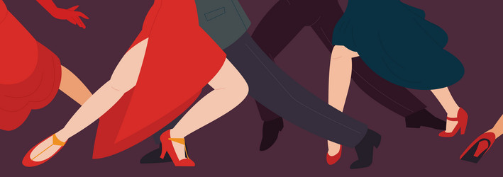 Dancing tango horizontal poster background Vector Image