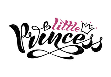 Prince lettering phrase with crown on white Vector Image