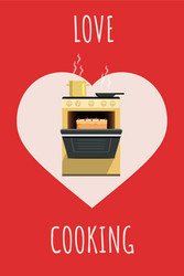 I love cooking poster Royalty Free Vector Image