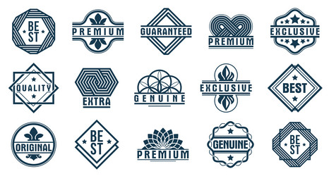 Premium best quality emblems set black and white Vector Image