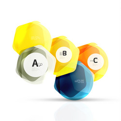 Shiny hexagons with infographics options Vector Image