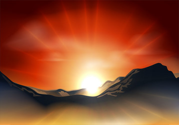 Mountain sun rise Royalty Free Vector Image - VectorStock