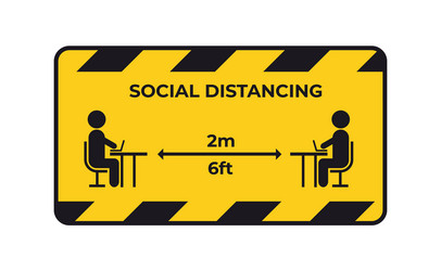 Set warning signs for social distancing Royalty Free Vector